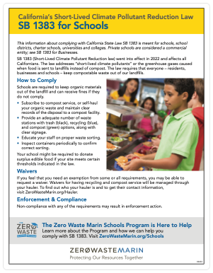 SB 1383 Short-Lived Climate Pollutants – Zero Waste Marin